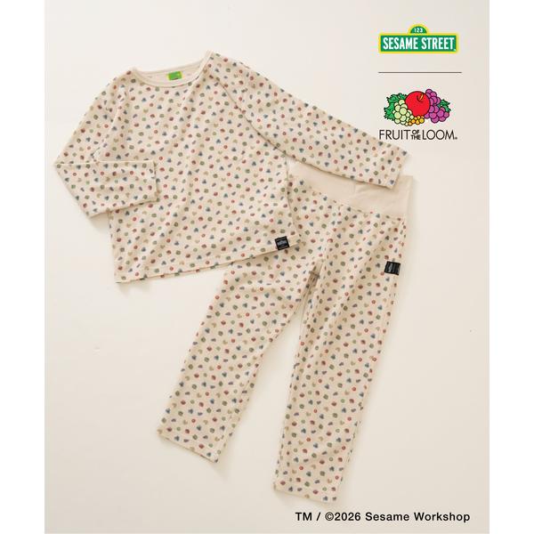 ZOZO問い合わせ番号:102376862ショップ:petit main，プティマインブランド:and D. petit main，アンドディープティマイン商品名:【セサミストリート×フルーツ】ワッフルパジャマカテゴリ:ルームウェア>...