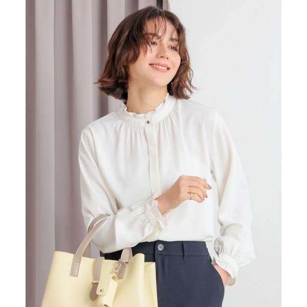 ZOZO問い合わせ番号:102410477ショップ:Honeys，ハニーズブランド:GLACIER lusso，グラシアルッソ商品名:スタンドフリルブラウスカテゴリ:トップス>シャツ/ブラウスブランド品番:534-61-0232素材:...