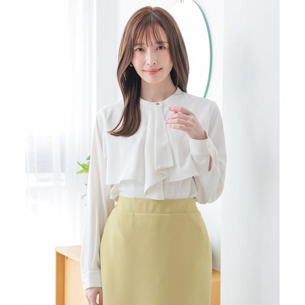 ZOZO問い合わせ番号:102410488ショップ:Honeys，ハニーズブランド:GLACIER lusso，グラシアルッソ商品名:ケープ風ボウタイブラウスカテゴリ:トップス>シャツ/ブラウスブランド品番:673-61-0129素材...