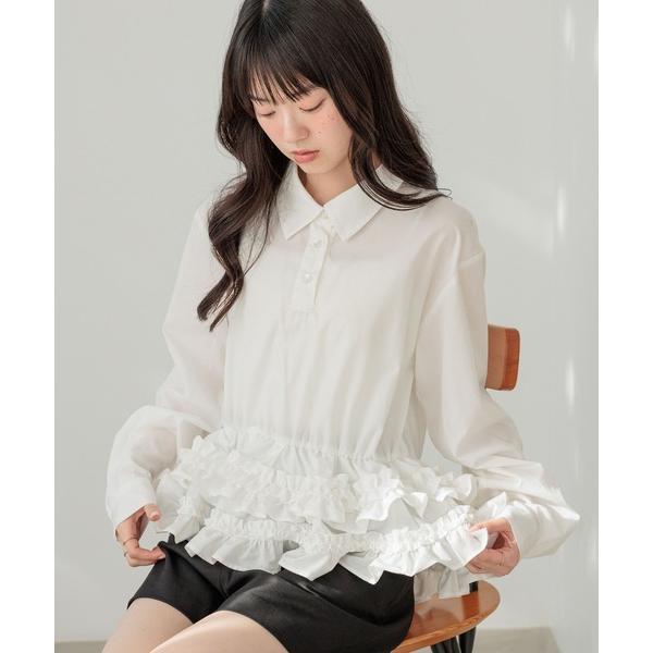 『タイムセール実施中』ZOZO問い合わせ番号:102417550ショップ:Heather，ヘザーブランド:Heather，ヘザー商品名:ボリュームフリルヘムシャツ　644834カテゴリ:トップス>シャツ/ブラウスブランド品番:6448...