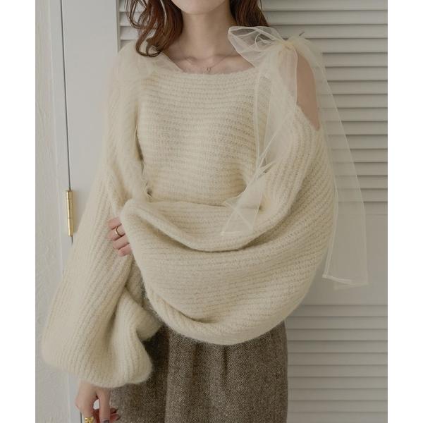 『タイムセール実施中』参考価格：4，995円発売時期：2024年01月コンディション：A（使用感なし）数回使用した程度で使用感が感じられないアイテム参考商品名：2wayチュールリボンシャギーニットトップス/WEB/EC限定商品参考品番：99...