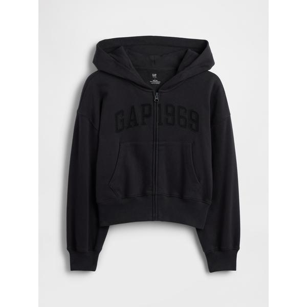 『タイムセール実施中』ZOZO問い合わせ番号:102454095ショップ:GAP，ギャップブランド:GAP，ギャップ商品名:ヴィンテージソフト フレンチテリー オーバーサイズ クロップド GAPロゴ ジップアップパーカー (キッズ)カテゴリ...