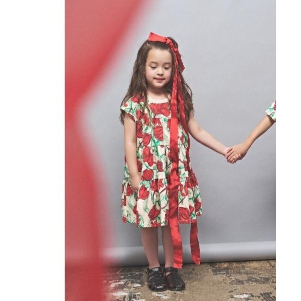 ZOZO問い合わせ番号:102454397ショップ:Wonder apartment，ワンダーアパートメントブランド:maarook，マルーク商品名:レッドリボンフラワーPT天竺ティアードワンピースカテゴリ:ワンピース/ドレス>ワンピ...