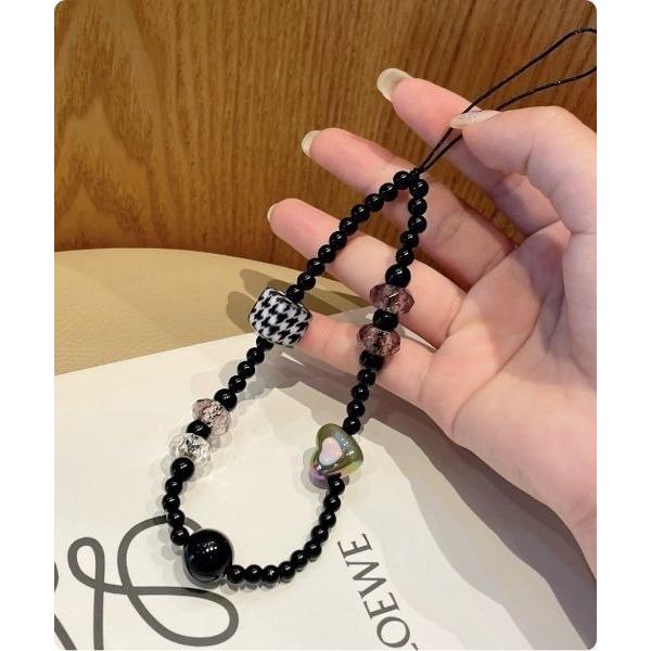 ZOZO問い合わせ番号:102455523ショップ:Bonjour Sagan，ボンジュールサガンブランド:I.O.E，アイオイ商品名:モノトーン　ビーズチャームストラップカテゴリ:PC・スマホグッズ/家電>スマホグッズブランド品番:...