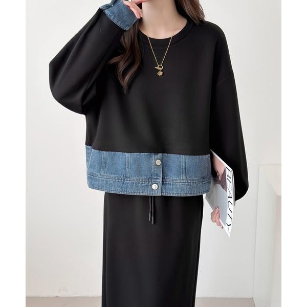 『タイムセール実施中』ZOZO問い合わせ番号:102458458ショップ:ABITOKYO，アビトーキョーブランド:ABITOKYO，アビトーキョー，Diosfront，ディオスフロント商品名:デニムドッキングダンボールプルオーバーセットア...