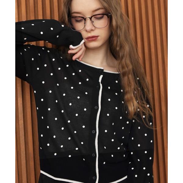 ZOZO問い合わせ番号:102459020ショップ:LIAN，リアンブランド:Mili affinity，ミリアフィニティー商品名:配色ドット柄カーディガンカテゴリ:トップス>ニット/セーターブランド品番:243-021S1320素材...