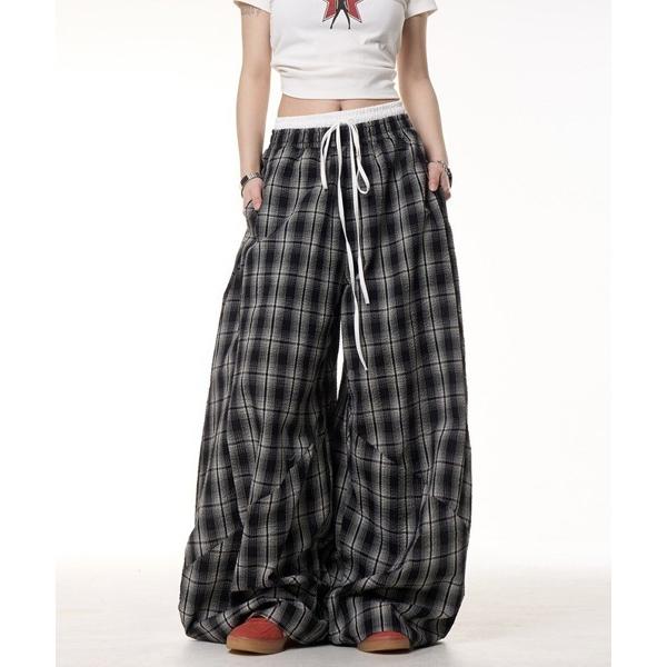 ZOZO問い合わせ番号:102461758ショップ:Ressaca，レサーカブランド:Ressaca，レサーカ商品名:ワイドシルエットダブルウエストチェック柄パンツカテゴリ:パンツ>その他パンツブランド品番:15558素材:ポリエステ...