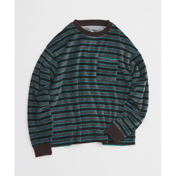 ZOZO問い合わせ番号:102495872ショップ:JOURNAL STANDARD，ジャーナルスタンダードブランド:JOURNAL STANDARD relume，ジャーナルスタンダード　レリューム商品名:ベルベットタッチ ベロアボーダー...