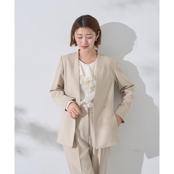 ZOZO問い合わせ番号:102495932ショップ:YECCA VECCA，イェッカ ヴェッカブランド:YECCA VECCA，イェッカヴェッカ商品名:ストレッチノーカラージャケットカテゴリ:フォーマルスーツ/小物>スーツジャケットブ...