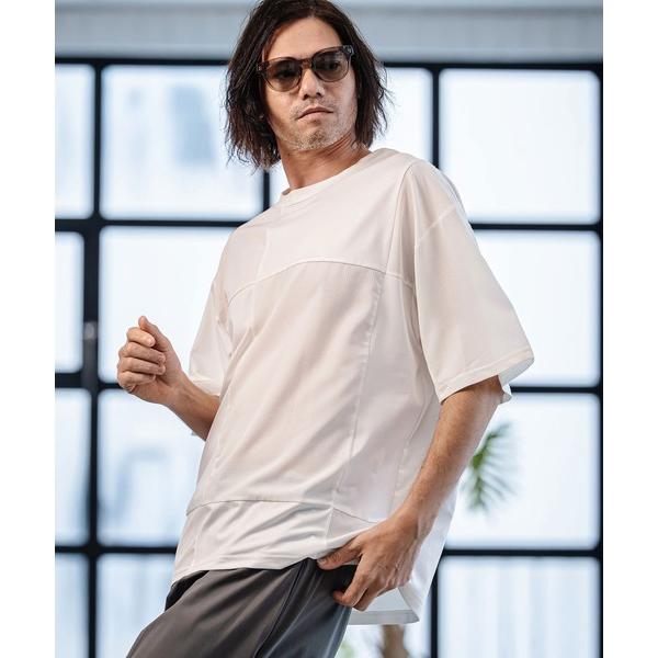 ZOZO問い合わせ番号:102496638ショップ:CAMBIO，カンビオブランド:CAMBIO，カンビオ商品名:mt10188-Mixed Material Vertical and Horizontal Patchwork Tee Tシ...