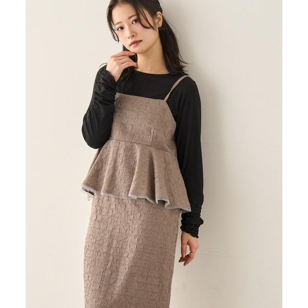 『タイムセール実施中』ZOZO問い合わせ番号:102503285ショップ:Auntie Rosa，アンティローザブランド:mil，ミル商品名:ふくれジャガード ペプラムキャミワンピース【586108】カテゴリ:ワンピース/ドレス>ワン...