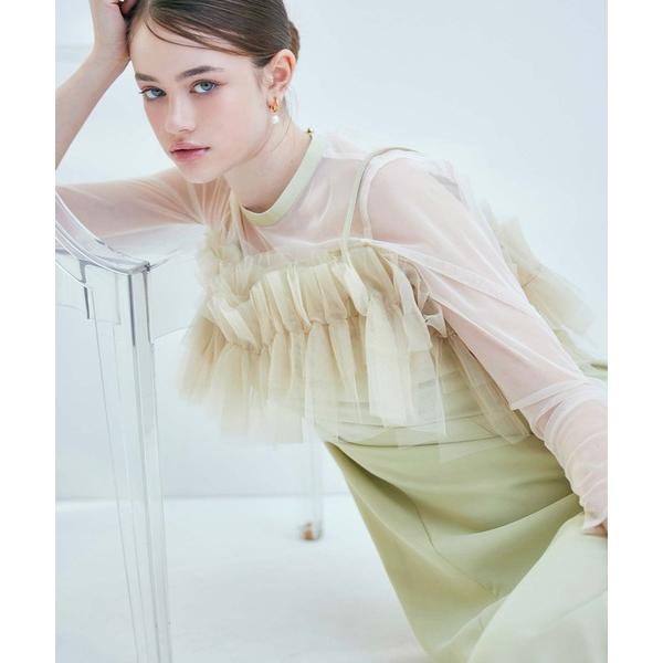 『タイムセール実施中』ZOZO問い合わせ番号:102503344ショップ:AIMER，エメブランド:AIMER，エメ商品名:チュールフリルビスチェ×ロングスリーブワンピース 2点セットパーティードレス　結婚式　お呼ばれ　ドレス　20代 30...