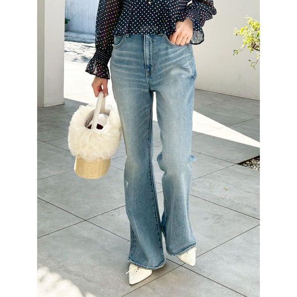 ZOZO問い合わせ番号:102541497ショップ:LILY BROWN，リリー ブラウンブランド:LILY BROWN，リリーブラウン商品名:【WEB限定00サイズ】ストレッチセミフレアデニムパンツカテゴリ:パンツ>デニムパンツブラ...