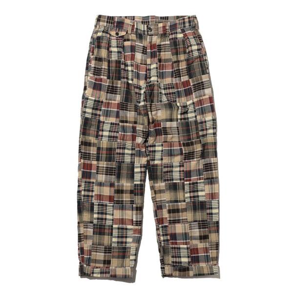 ZOZO問い合わせ番号:102542005ショップ:BEAMS MEN，ビームス メンブランド:BEAMS PLUS，ビームスプラス商品名:2 Pleats Trousers Patchwork Madrasカテゴリ:パンツ>その他パ...