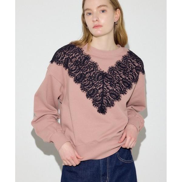 『セール実施中』ZOZO問い合わせ番号:102542672ショップ:AZUL BY MOUSSY，アズールバイマウジーブランド:AZUL BY MOUSSY，アズールバイマウジー商品名:バイカラーレースクルーネックスウェットカテゴリ:トップ...