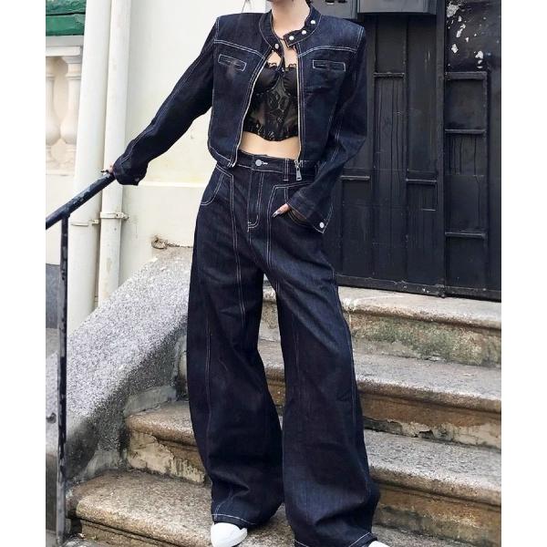 『タイムセール実施中』ZOZO問い合わせ番号:102543541ショップ:Mayree，メイリーブランド:almo，アルモ，Mayree，メイリー商品名:【LAMPOON】デニムライダースジャケットセットアップカテゴリ:ジャケット/アウター...