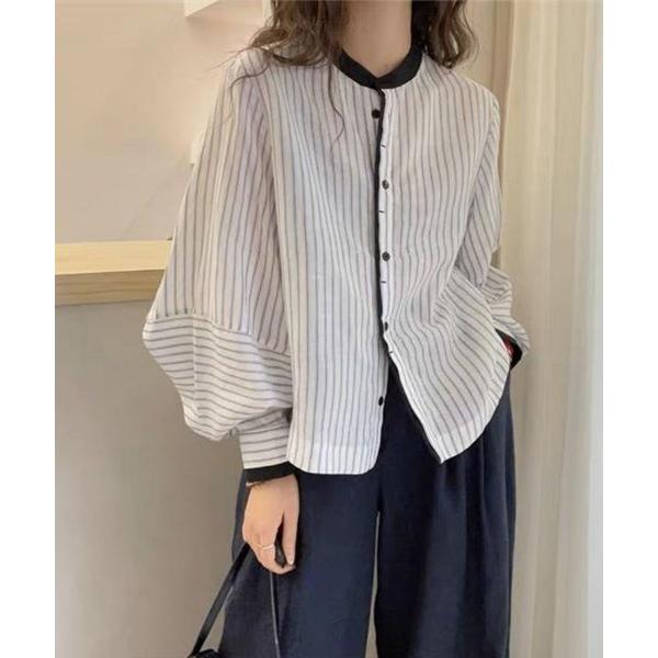 『タイムセール実施中』ZOZO問い合わせ番号:102544688ショップ:ENAF，エナフブランド:Flugge，フラッジー商品名:ボリュームスリーブストライプシャツカテゴリ:トップス>シャツ/ブラウスブランド品番:FL-1289素材...