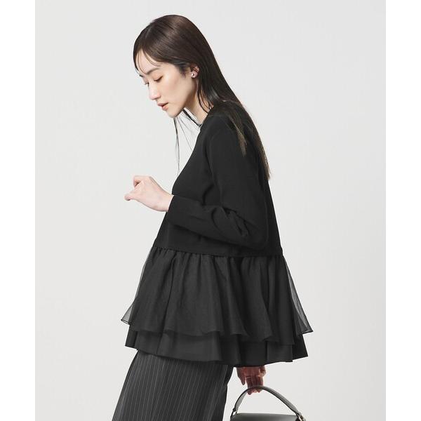 ZOZO問い合わせ番号:102578642ショップ:UNITED ARROWS，ユナイテッドアローズブランド:UNITED ARROWS，ユナイテッドアローズ商品名:オーガンジー フリルコンビ ニット ‐ウォッシャブル‐カテゴリ:トップス&...