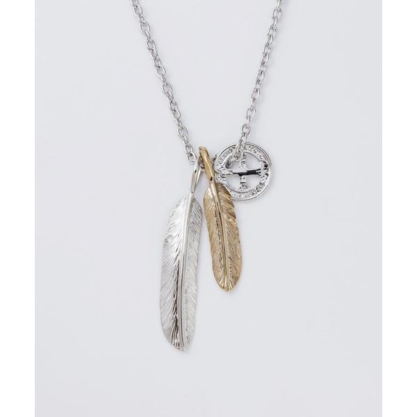 『タイムセール実施中』ZOZO問い合わせ番号:102578847ショップ:Bonjour Sagan，ボンジュールサガンブランド:WYZ，ダブリューワイジィー商品名:ゴールド ＆ シルバー ダブルフェザー ネックレスカテゴリ:アクセサリー&...