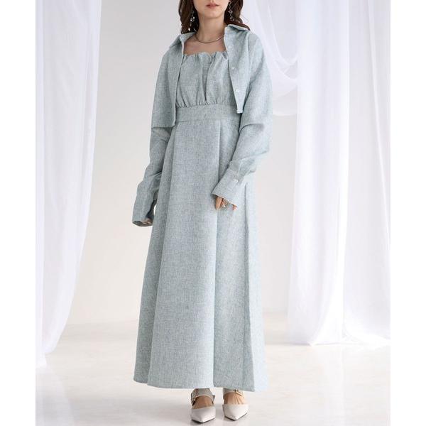 ZOZO問い合わせ番号:102583672ショップ:MONO-MART，モノマートブランド:Elishe，エリシェ商品名:シャツ+ギャザーキャミワンピースSETカテゴリ:ワンピース/ドレス>ワンピースブランド品番:ELIop664素材...