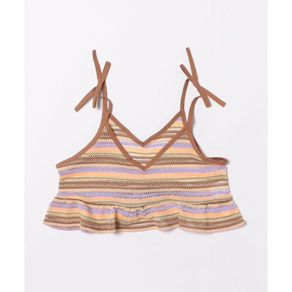 ZOZO問い合わせ番号:102585757ショップ:MARKEY'S，マーキーズブランド:Ocean&amp;Ground，オーシャン&amp;グラウンド，MARKEY'S，マーキーズ商品名:透かしニットJQフリルキャミソールカテゴリ:トッ...