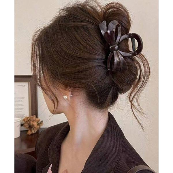 『タイムセール実施中』ZOZO問い合わせ番号:102585771ショップ:Vini，ヴィニブランド:Vini，ヴィニ商品名:【Vini】ブラウン リボン バンスクリップ/ヘアクリップカテゴリ:ヘアアクセサリー>バレッタ/ヘアクリップブ...