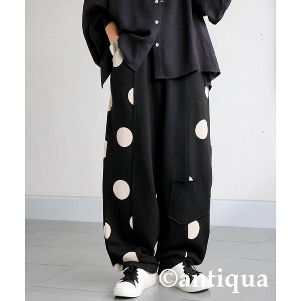 ZOZO問い合わせ番号:102585984ショップ:antiqua，アンティカブランド:antiqua，アンティカ商品名:ドット柄 切替 スウェットパンツカテゴリ:パンツ>スウェットパンツブランド品番:PJ-01443素材:綿100%...