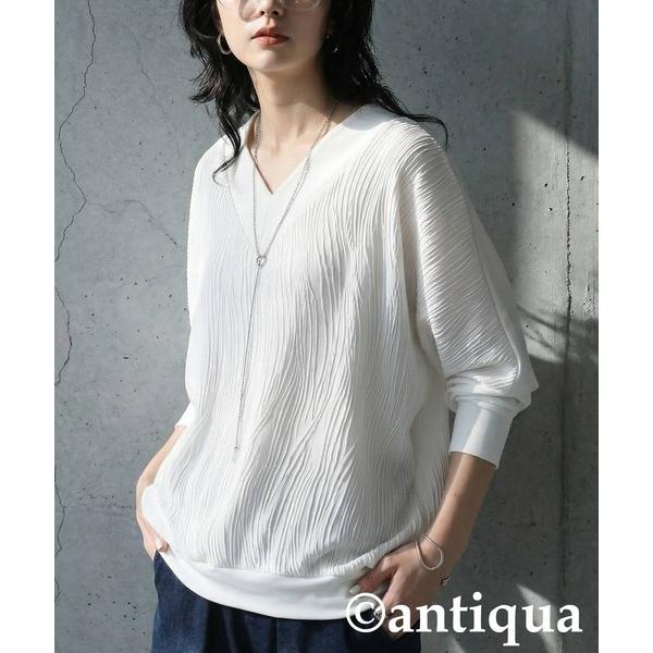 ZOZO問い合わせ番号:102586910ショップ:antiqua，アンティカブランド:antiqua，アンティカ商品名:立体柄 カットソーカテゴリ:トップス>Tシャツ/カットソーブランド品番:PA-03896素材:本体：ポリエステル...