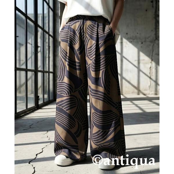 ZOZO問い合わせ番号:102589158ショップ:antiqua，アンティカブランド:antiqua，アンティカ商品名:幾何学柄 ワイドパンツカテゴリ:パンツ>その他パンツブランド品番:PA-03870素材:本体：ポリエステル100...