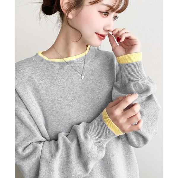 ZOZO問い合わせ番号:102589798ショップ:moment+，モーメントプラスブランド:moment+，モーメントプラス商品名:バイカラークルーネックSSニットプルオーバーカテゴリ:トップス>ニット/セーターブランド品番:mt0...