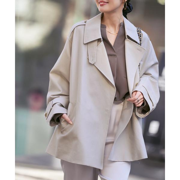 ZOZO問い合わせ番号:102590144ショップ:Spick &amp; Span，スピック アンド スパンブランド:NOBLE，ノーブル商品名:《WEB限定追加》コットンダブルクロスハーフコートカテゴリ:ジャケット/アウター>その...