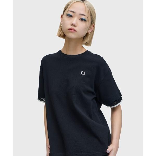 ZOZO問い合わせ番号:102590272ショップ:FRED PERRY，フレッドペリーブランド:FRED PERRY，フレッドペリー商品名:Mesh Cuff Pique T-Shirt／メッシュカフスピケTシャツカテゴリ:トップス&gt...