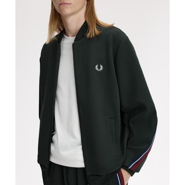 ZOZO問い合わせ番号:102590306ショップ:FRED PERRY，フレッドペリーブランド:FRED PERRY，フレッドペリー商品名:Stripe Tape Pique Track Jacket／ストライプテープピケトラックジャケッ...
