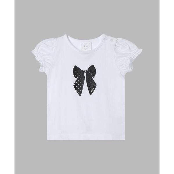 ZOZO問い合わせ番号:102625912ショップ:agnes b.，アニエスベーブランド:agnes b.，アニエスベー商品名:ベビー リボンプリント コットン 半袖 Tシャツカテゴリ:トップス>Tシャツ/カットソーブランド品番:E...