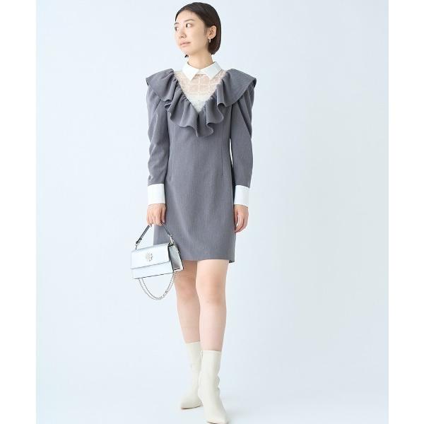 『セール実施中』参考価格：25，960円発売時期：2023年12月コンディション：B（目立つ使用感なし）使用感が少ない、または気にならないアイテム襟周り：汚れ付属品：インナー参考商品名：[L.B CANDY STOCK] 衿付きミニワンピー...