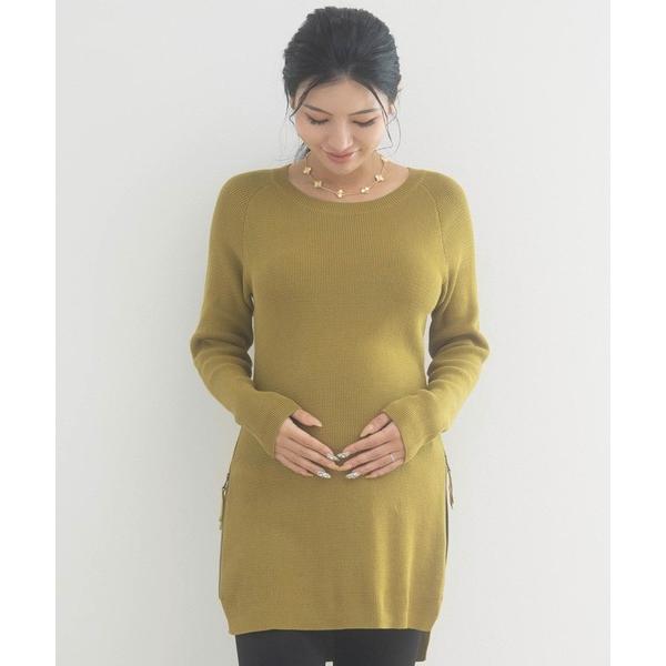 『タイムセール実施中』ZOZO問い合わせ番号:11165062ショップ:Sweet Mommy，スウィートマミーブランド:SweetMommy，スウィートマミー商品名:サイドスリット ラウンドネックニットワンピカテゴリ:ママ＆ベビー>...