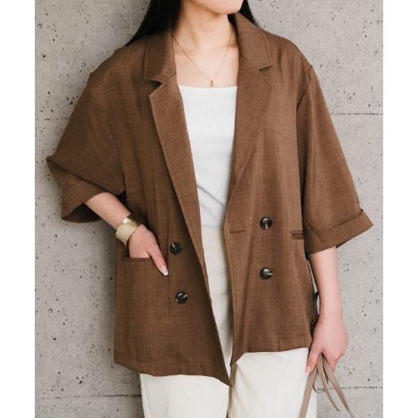 『タイムセール実施中』参考価格：5，478円発売時期：2025年04月コンディション：A（使用感なし）数回使用した程度で使用感が感じられないアイテム参考商品名：リネンライクダブルブレスト半袖テーラードジャケット参考品番：bm00213【商品...