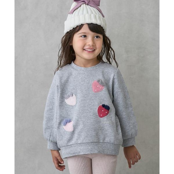 ZOZO問い合わせ番号:102661286ショップ:petit main，プティマインブランド:petit main，プティマイン商品名:いちごモチーフトレーナーカテゴリ:トップス>スウェットブランド品番:9654226素材:本体＿：...