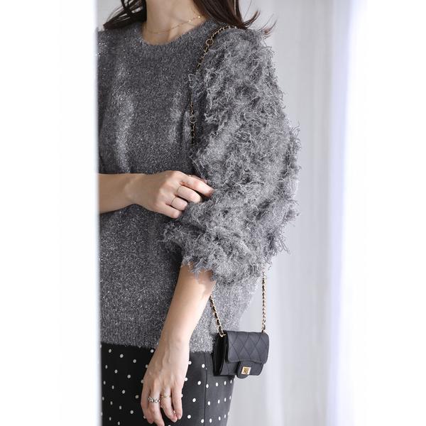 ZOZO問い合わせ番号:102661394ショップ:La TOTALITE，ラ トータリテブランド:La TOTALITE，ラトータリテ商品名:【洗える】ラメジャガードフリンジプルオーバーカテゴリ:トップス>ニット/セーターブランド品...