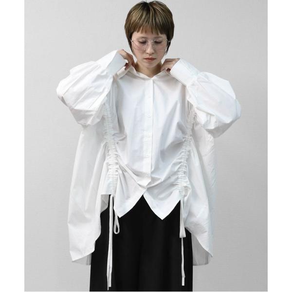ZOZO問い合わせ番号:102741462ショップ:Auntie Rosa，アンティローザブランド:THE CELL.，ザセルドット商品名:サイドドロストデザインビッグシャツ　SIDE DRAWSTRING OVERSIZED SHIRTカ...