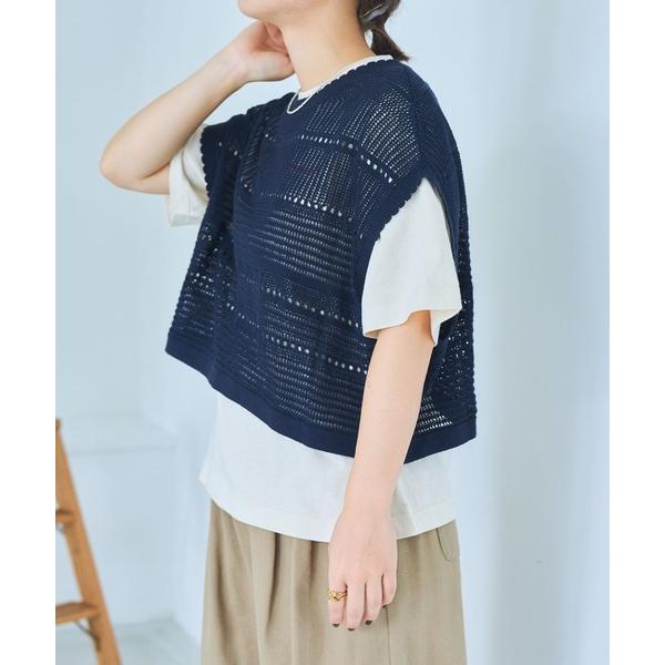 『セール実施中』参考価格：4，950円発売時期：2022年08月コンディション：C（やや使用感あり）使用感があり、やや気になる傷や汚れがあるアイテム後身頃：毛玉参考商品名：【my fit CLIP/WEB限定】透かし柄ベスト参考品番：124...