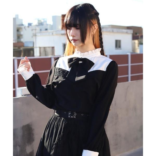 『セール実施中』ZOZO問い合わせ番号:102785551ショップ:axes femme，アクシーズファムブランド:NIBBLE POISON，ニブルポイズン商品名:リボンブローチバイカラーブラウスカテゴリ:トップス>シャツ/ブラウス...