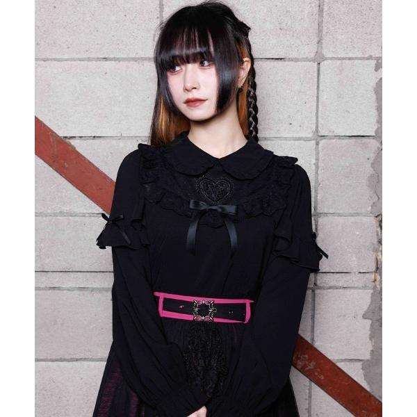 ZOZO問い合わせ番号:102785557ショップ:axes femme，アクシーズファムブランド:NIBBLE POISON，ニブルポイズン商品名:ハートモチーフレースブラウスカテゴリ:トップス>シャツ/ブラウスブランド品番:CI9...