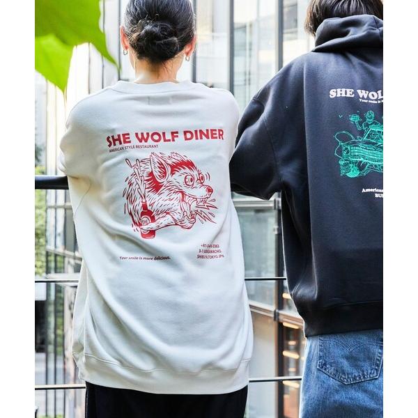 『セール実施中』参考価格：4，400円発売時期：2023年09月コンディション：C（やや使用感あり）使用感があり、やや気になる傷や汚れがあるアイテム内側：毛玉全体的：汚れ、色あせ参考商品名：限定展開 SHE WOLF DINER×FREAK...