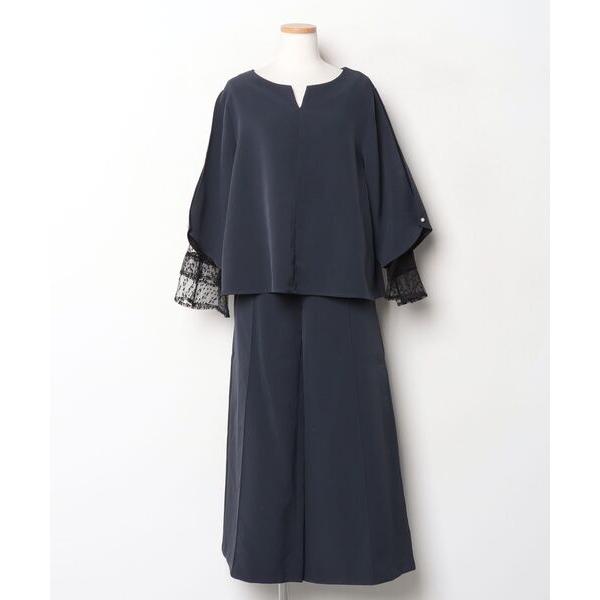 『セール実施中』参考価格：14，300円発売時期：2021年02月コンディション：C（やや使用感あり）使用感があり、やや気になる傷や汚れがあるアイテム内側：色あせすそ周り：ほつれ参考商品名：レーススリーブトップス＆パンツスーツ2点セットアッ...