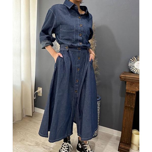 『セール実施中』参考価格：5，500円発売時期：2022年08月コンディション：A（使用感なし）数回使用した程度で使用感が感じられないアイテム参考商品名：ウエストマークデニムシャツロングワンピース参考品番：353070043【商品に関する注...