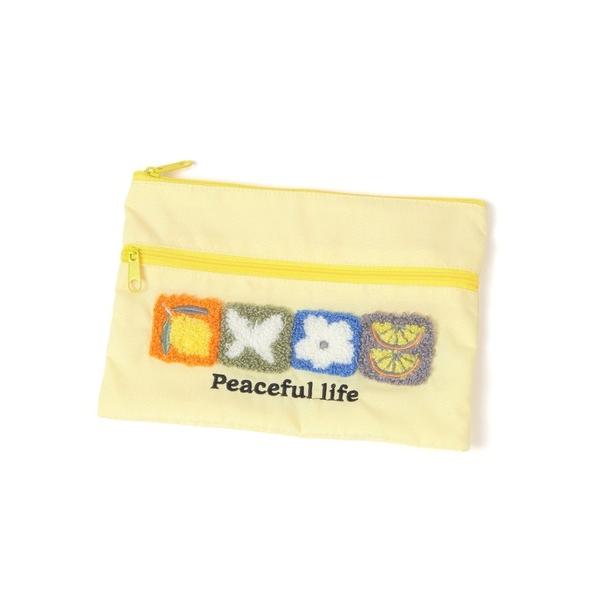 『セール実施中』ZOZO問い合わせ番号:102966911ショップ:LAKOLE，ラコレブランド:LAKOLE，ラコレ商品名:【入園入学にも】[FRUITS AND BLOOM]サガラ刺繍ダブルファスナーポーチB / 612314カテゴリ:...