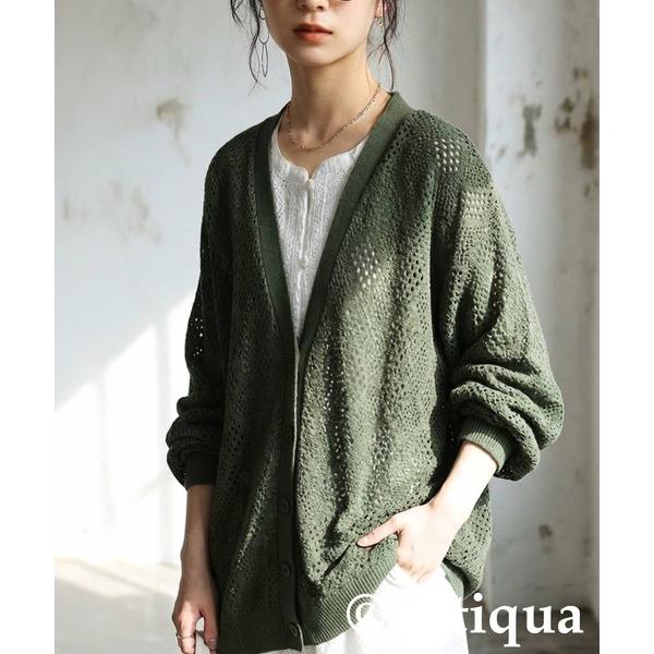 『タイムセール実施中』ZOZO問い合わせ番号:103004860ショップ:antiqua，アンティカブランド:antiqua，アンティカ商品名:透かし編み ニットカーディガンカテゴリ:トップス>ニット/セーターブランド品番:PN-00...