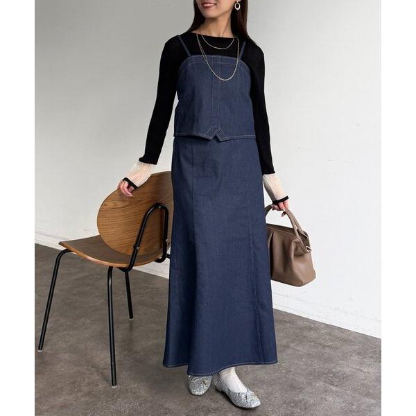 ZOZO問い合わせ番号:103005546ショップ:Chez toi，シェトワブランド:Chez toi，シェトワ商品名:【セットアイテム】デニムビスチェ×デニムフレアスカートSETカテゴリ:オールインワン・サロペット>つなぎ/オール...