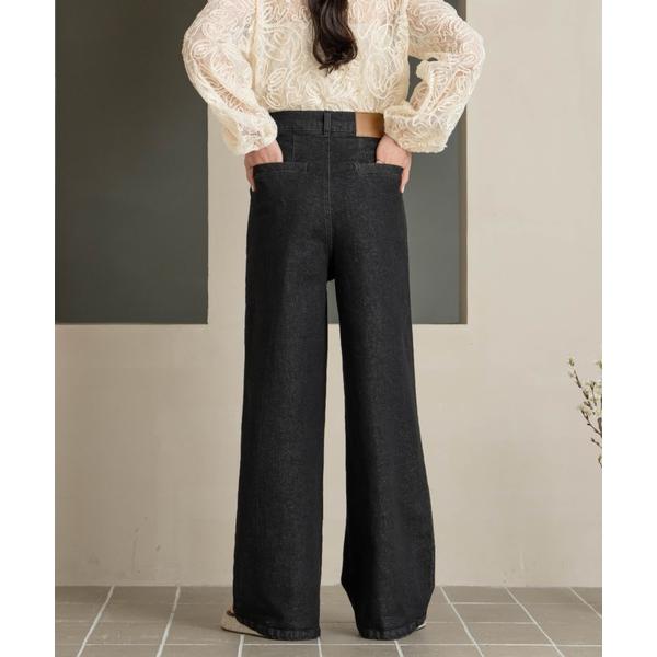 ZOZO問い合わせ番号:103005562ショップ:hinari，ヒナリブランド:hinari，ヒナリ商品名:タックワイドデニムパンツカテゴリ:パンツ>デニムパンツブランド品番:HN00000097素材:綿:98%， ポリウレタン 2...